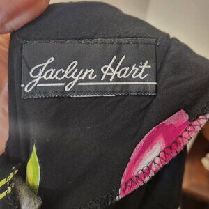 Jaclyn Hart | Dresses | 99s Black Spring Floral Midi Dress Large Flower ...